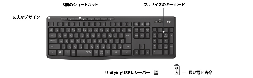 キーボード グラファイト K295GP [ワイヤレス /USB] ロジクール｜Logicool 通販 | ビックカメラ.com